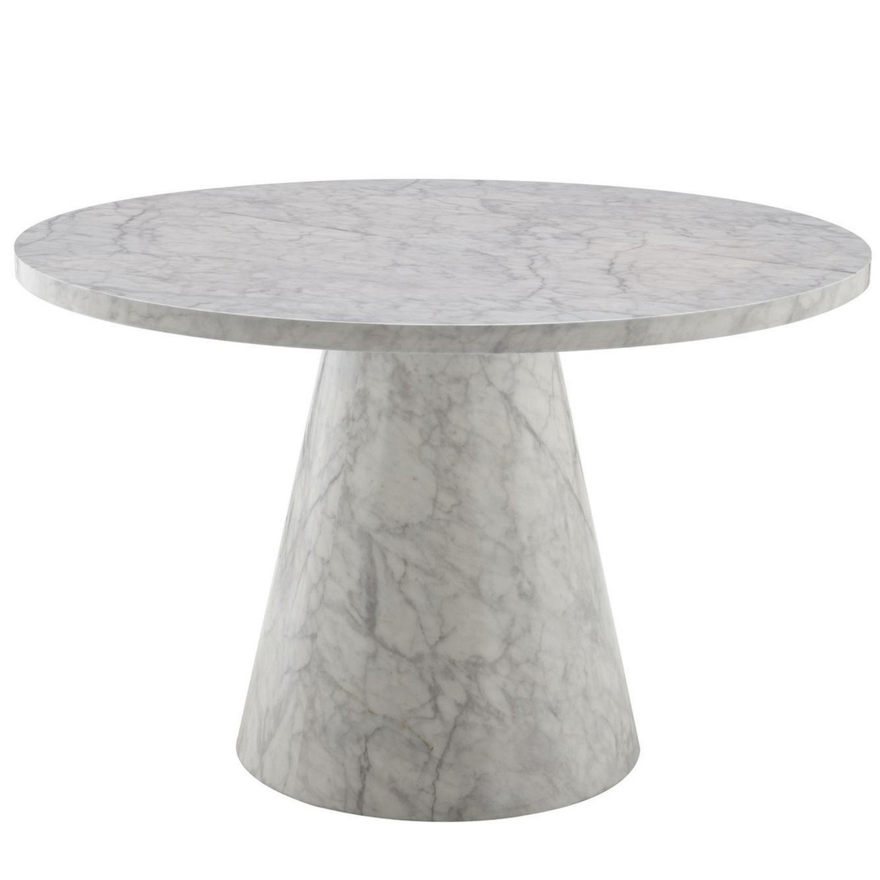 Corrigan Studio® Natural Finish Engineered Stone Round Dining Table ...