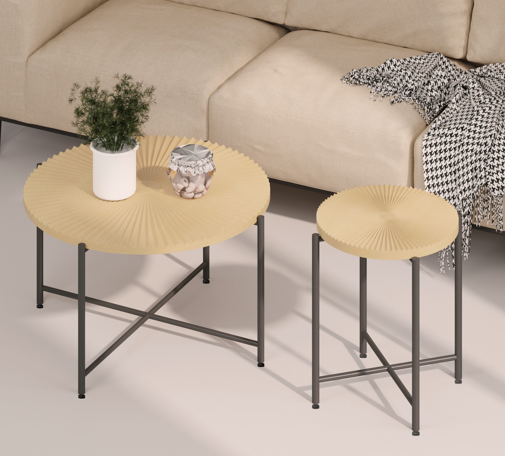 Mercer41 Radial wood pattern top 2 piece table set | Wayfair