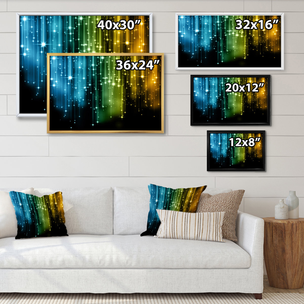 Wrought Studio™ Glowing Lights Matrix Art - Print on Canvas | Wayfair