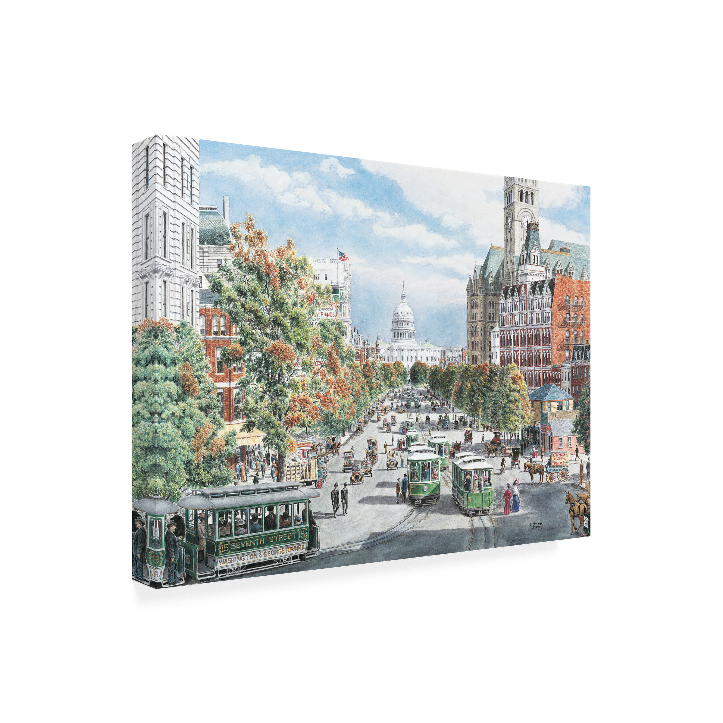 Winston Porter Washington DC Gridlock by Stanton Manolakas Canvas Art ...