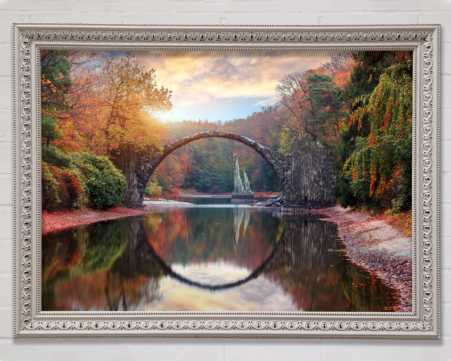 Bright Star Semi Circle Bridge Over The River - Single Picture Frame ...