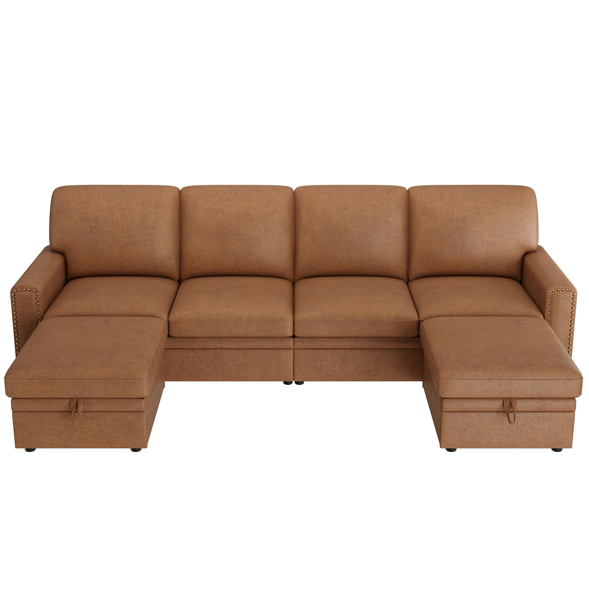 Latitude Run® 3 - Piece Upholstered Sectional Faux Leather Sofa ...