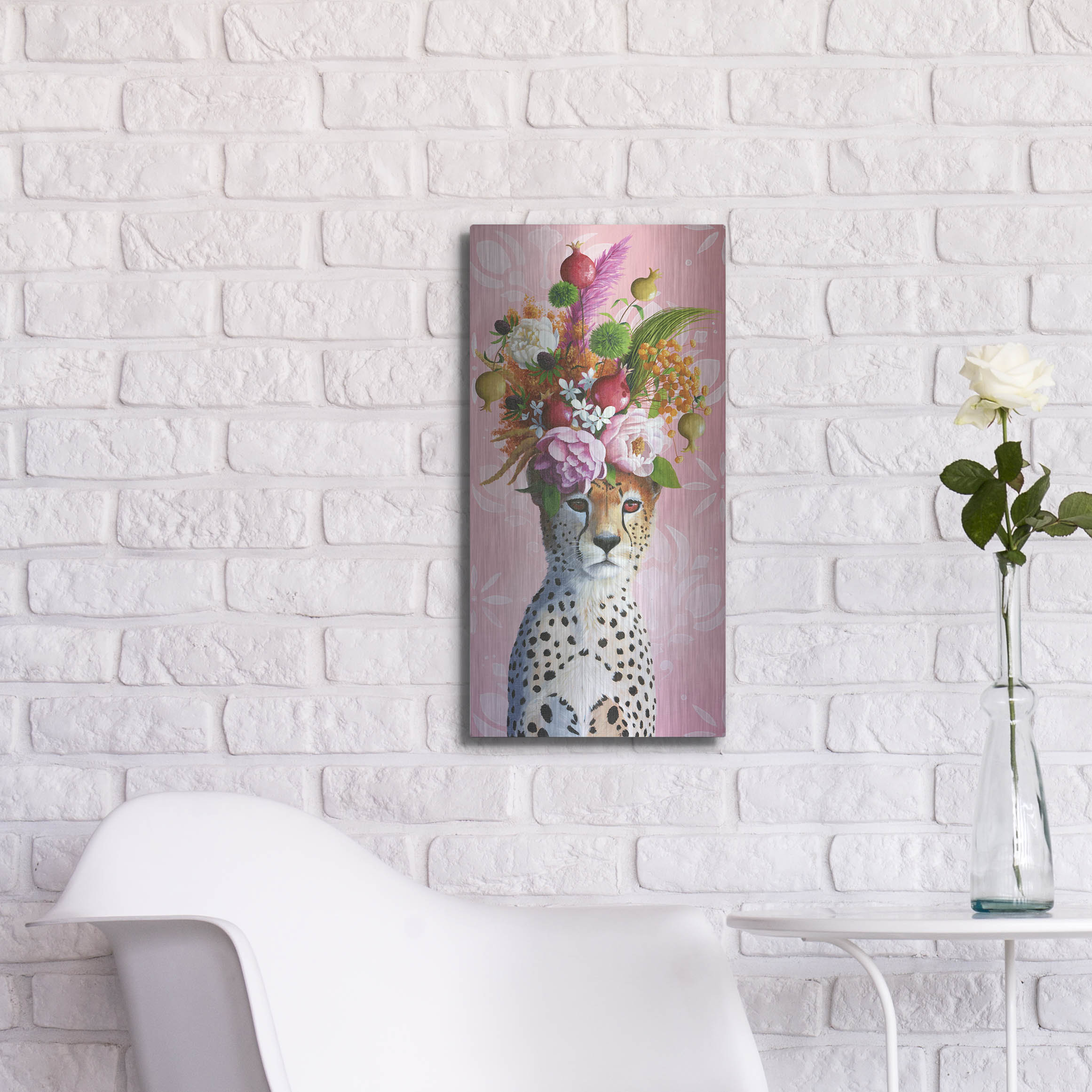 Indigo Safari Serious Cheetah' by Heather Gauthier Art Metal Wall Art ...