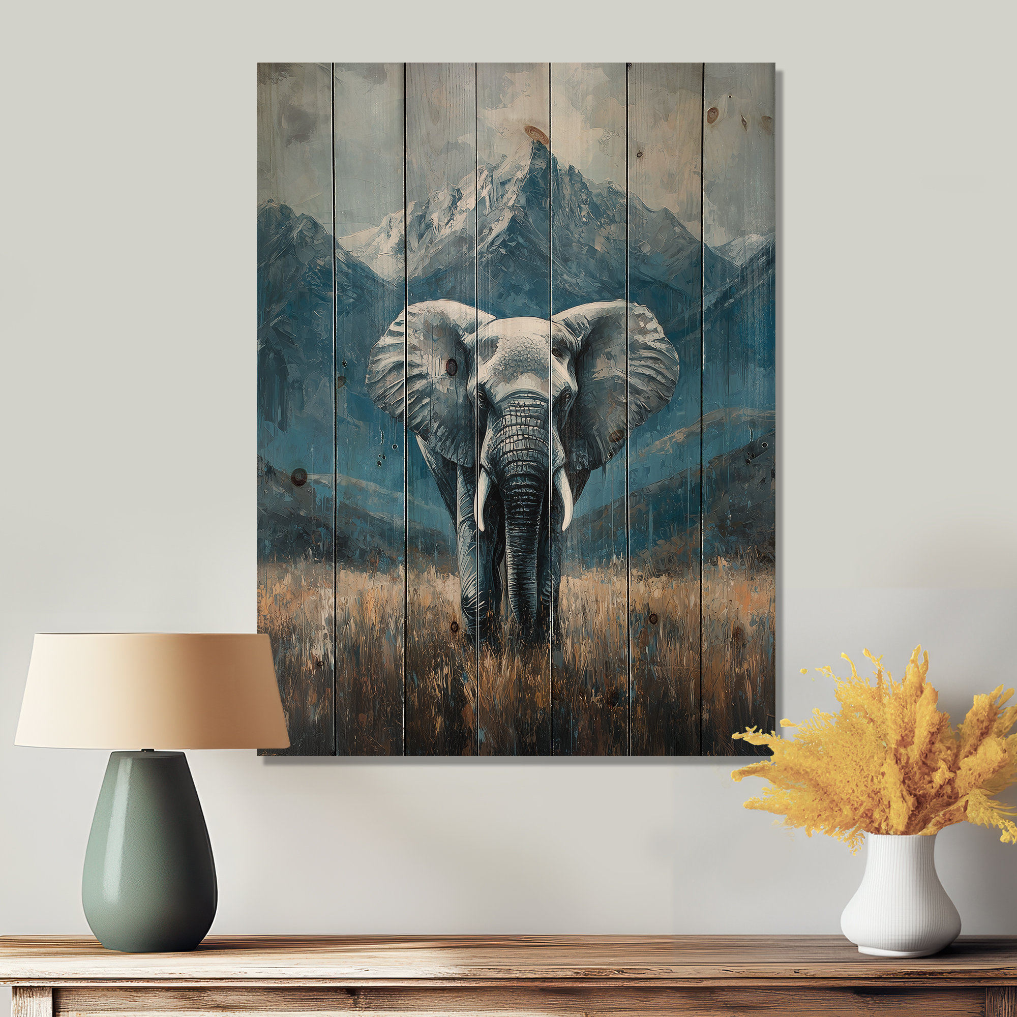Ophelia & Co. Modern African Elephant In The Mountains III - Elephant ...