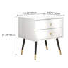 Mercer41 Gosta 20"W White Nightstand with Drawers, Bedside Table ...