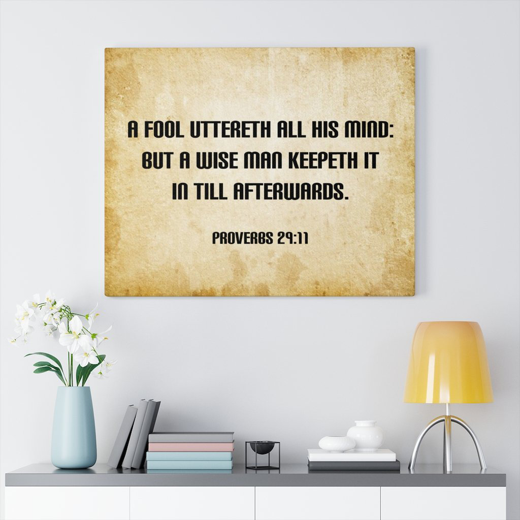 Express Your Love Gifts Scripture Canvas Wise Man Proverbs 29:11 Christian Wall Art Bible Verse ...