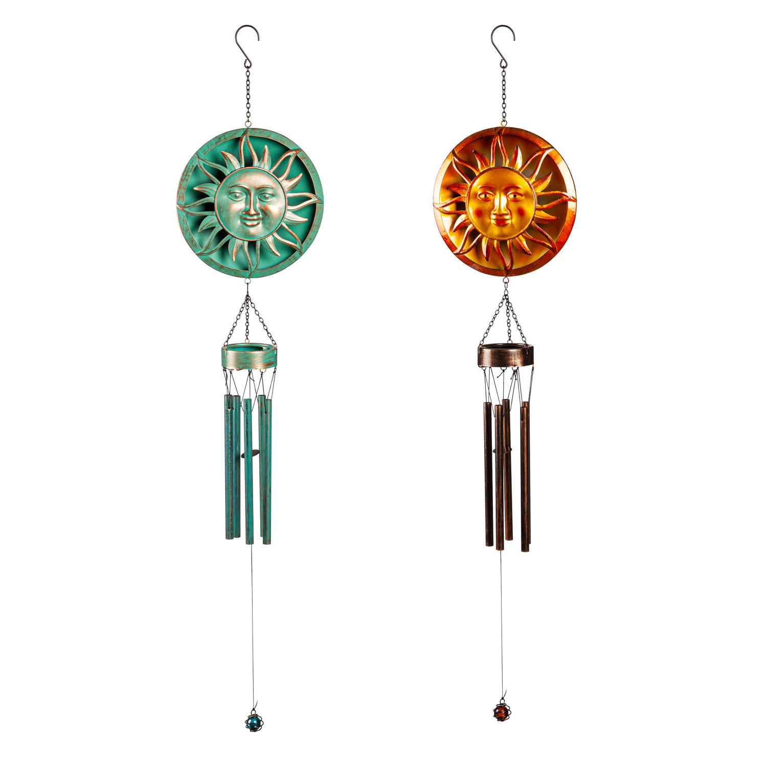 Arlmont & Co. Sahiyah 2 Sun And Star Metal Embossed Sun Wind Chime ...