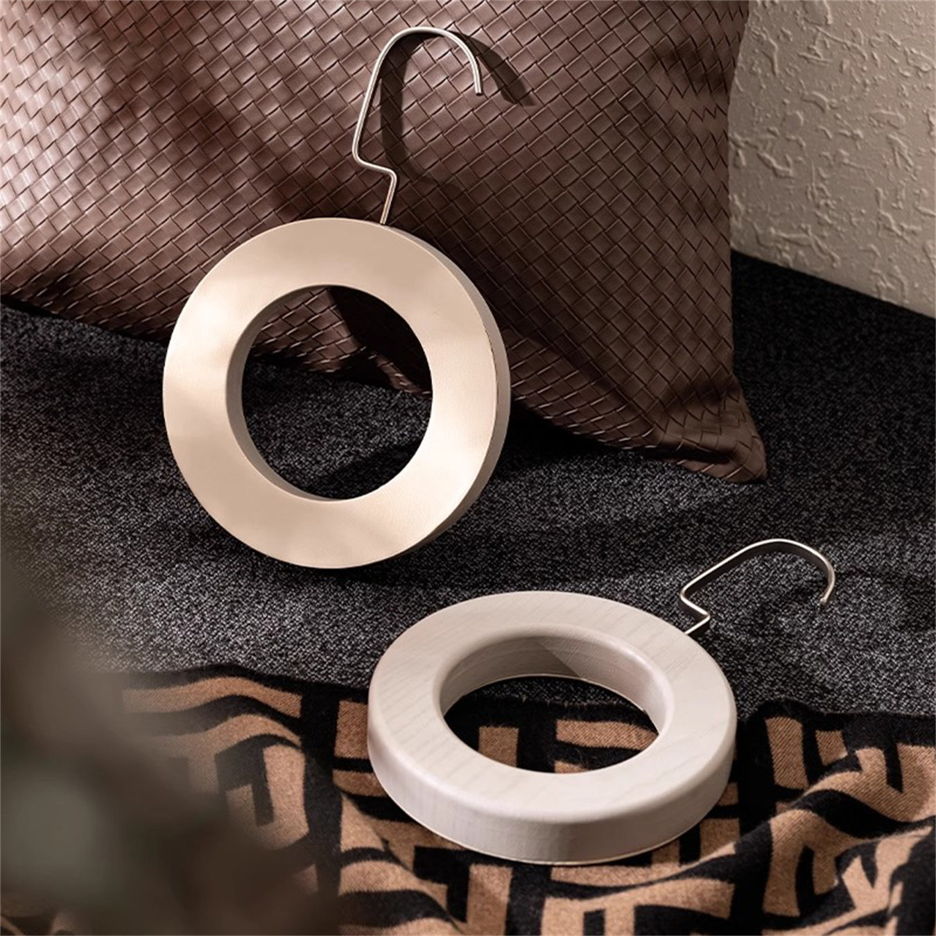 Rebrilliant Luxeloop Leather & Steel Scarf Hanger | Wayfair
