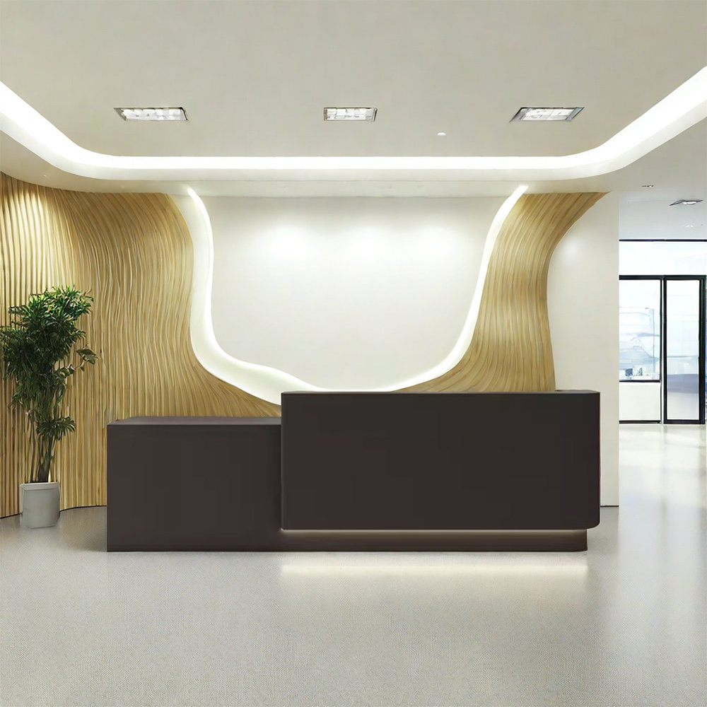 Inbox Zero Nadarius 2 Person Rectangle Laminate Reception Desk | Wayfair