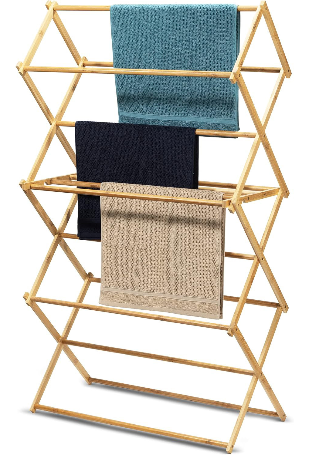 MODVAT 56" Bamboo Laundry Drying Rack Foldable Clothing Drying Rack ...