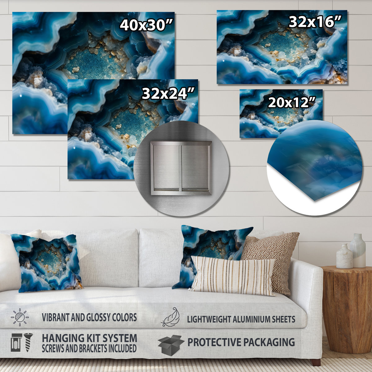 Ivy Bronx Geode Gems I - Stone Geode Metal Wall Art | Wayfair