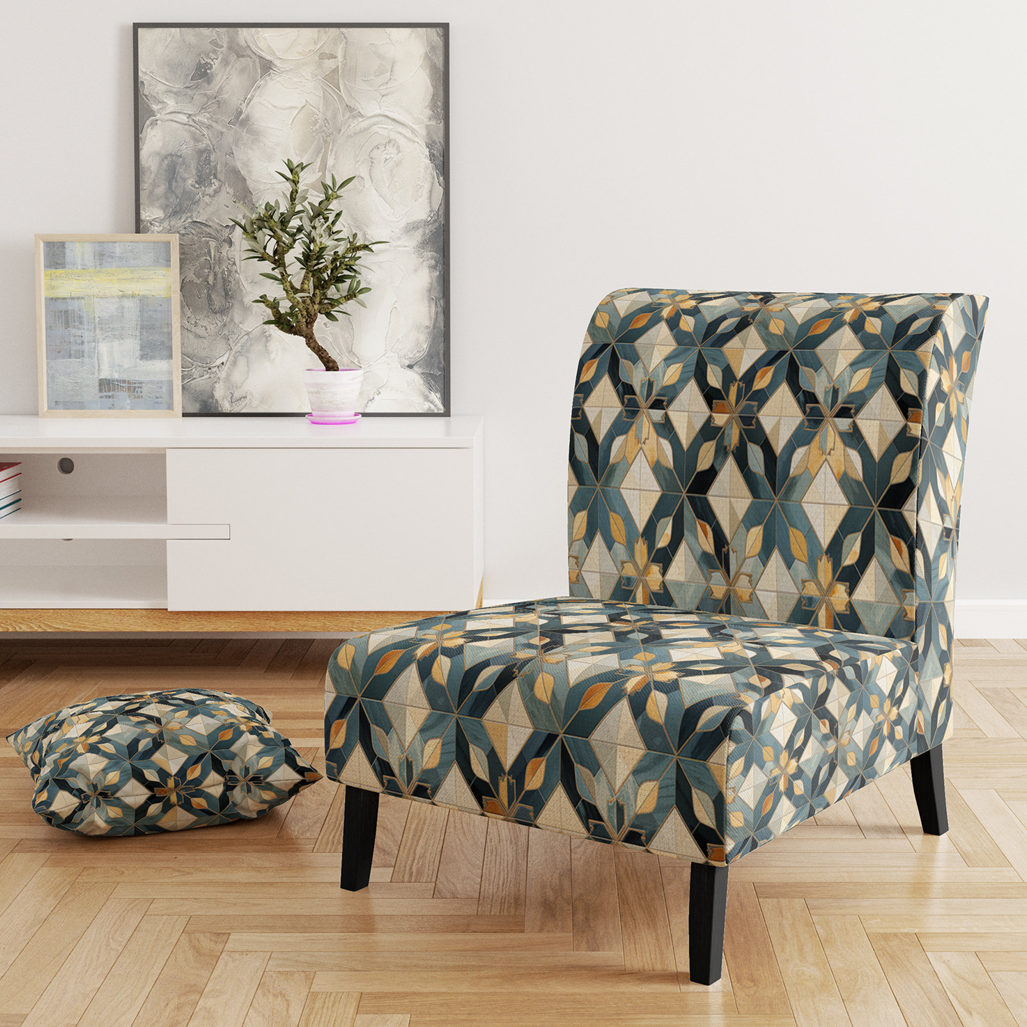 Red Barrel Studio Antique Beige Marrocan Tiles - Upholstered Modern ...