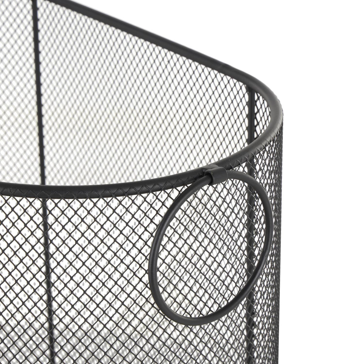 Rebrilliant Cole And Grey Metal Oval Mesh Wire Rolling Laundry Storage ...