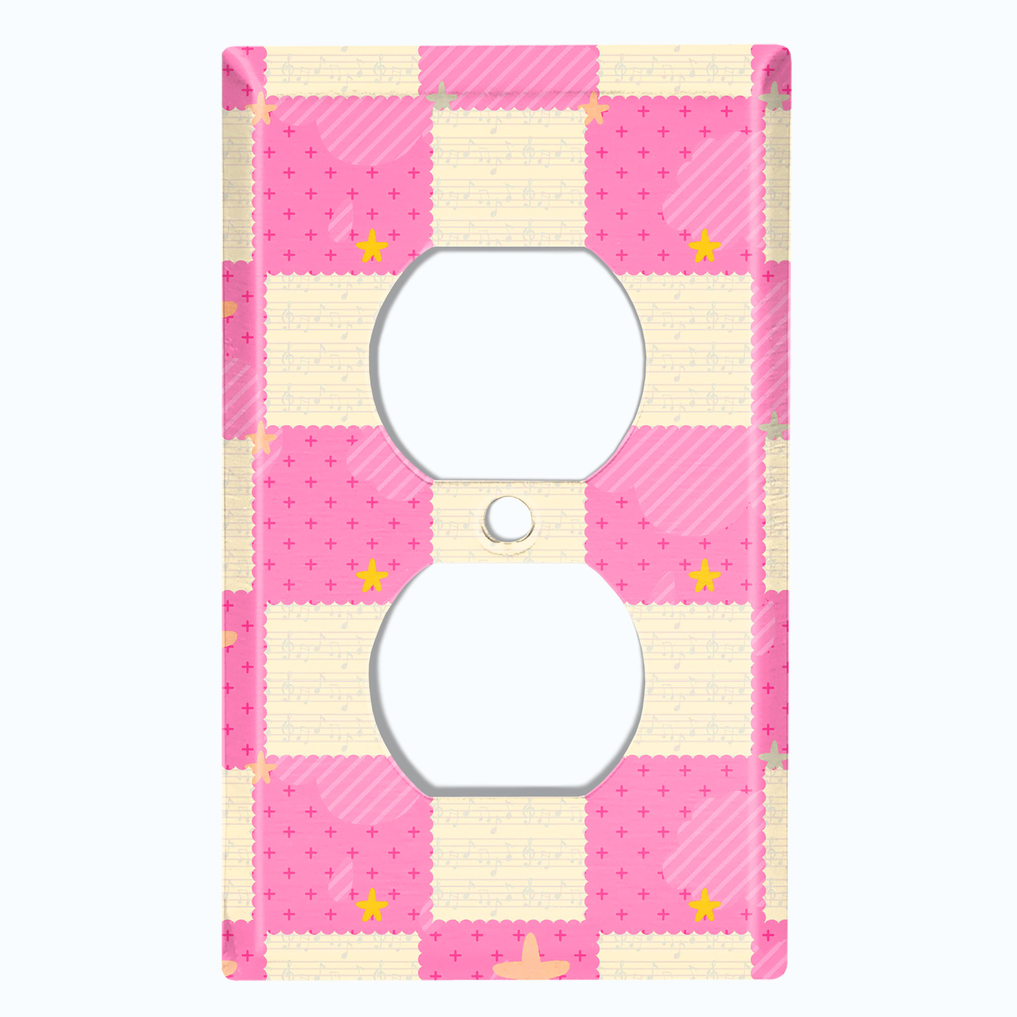 WorldAcc Pink White Toy Chest 2 Gang Duplex Outlet Wall Plate | Wayfair