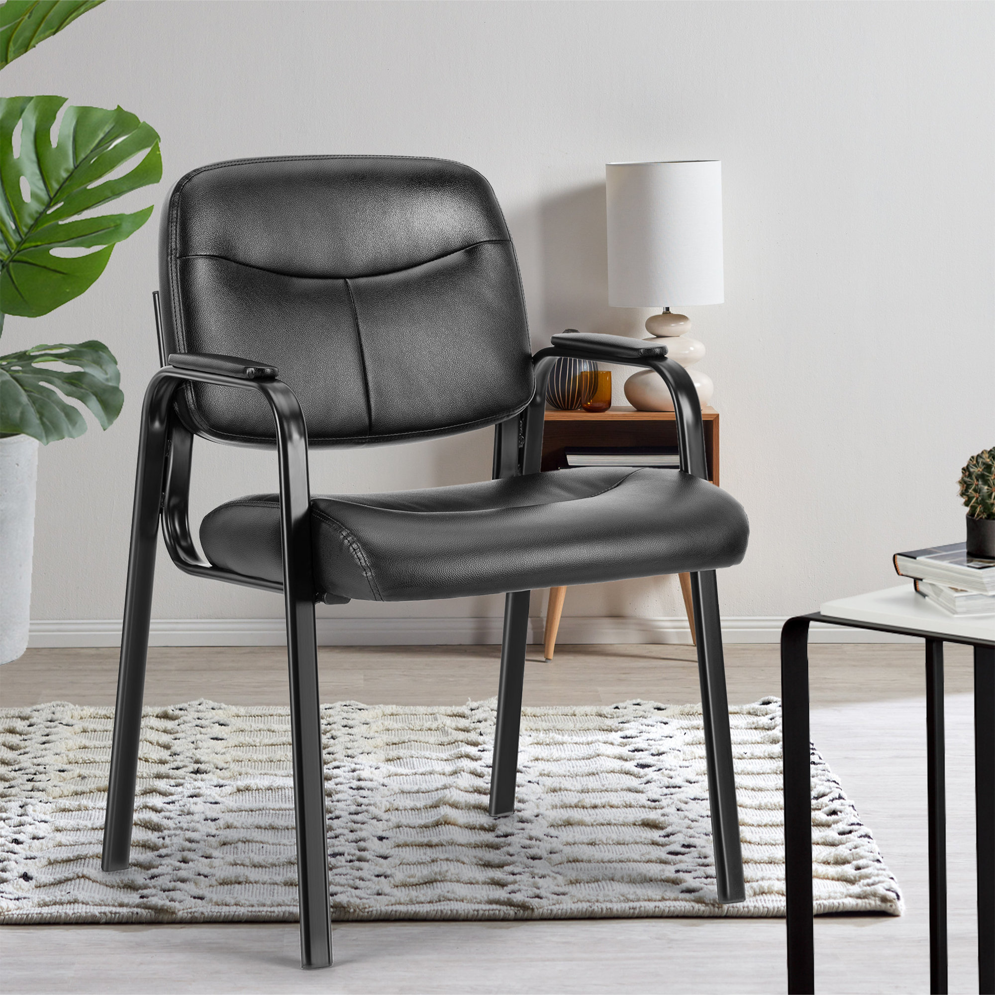 GERICCO 34.5"H Leather Conference Room Chairs with Padded Arms,eception ...