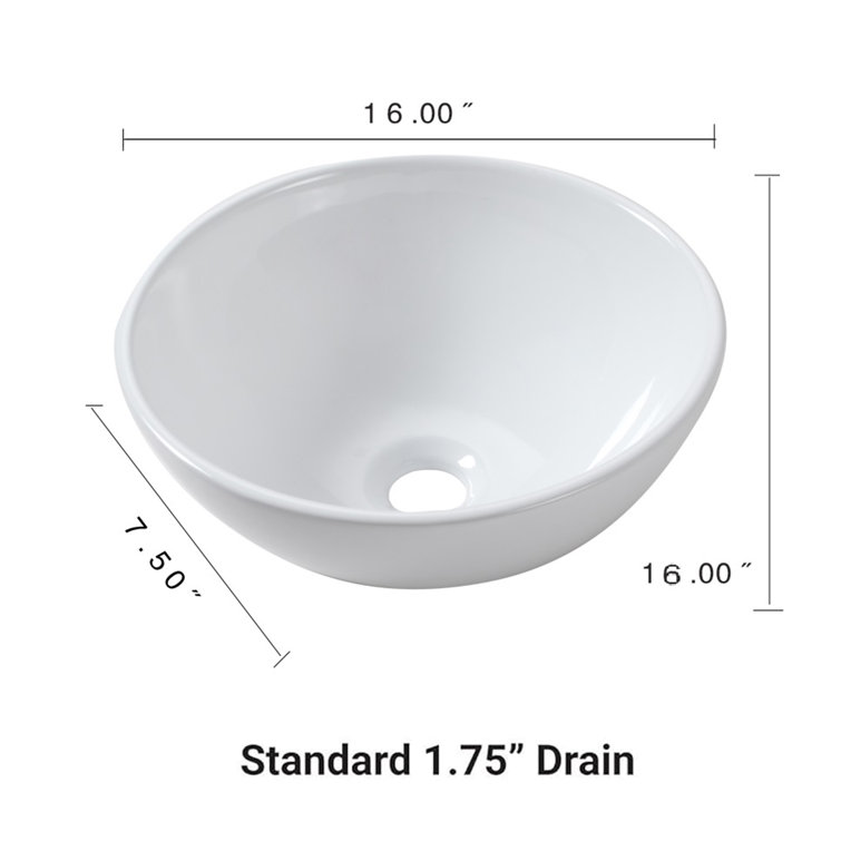 Ochine 16'' Ceramic Circular Bathroom Sink | Wayfair