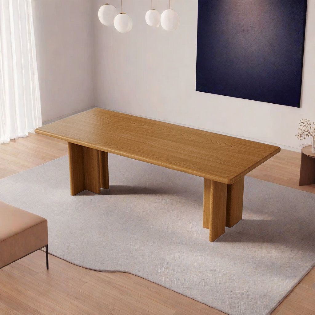 Hokku Designs Tyrrell Nordic style solid wood oval dining table | Wayfair