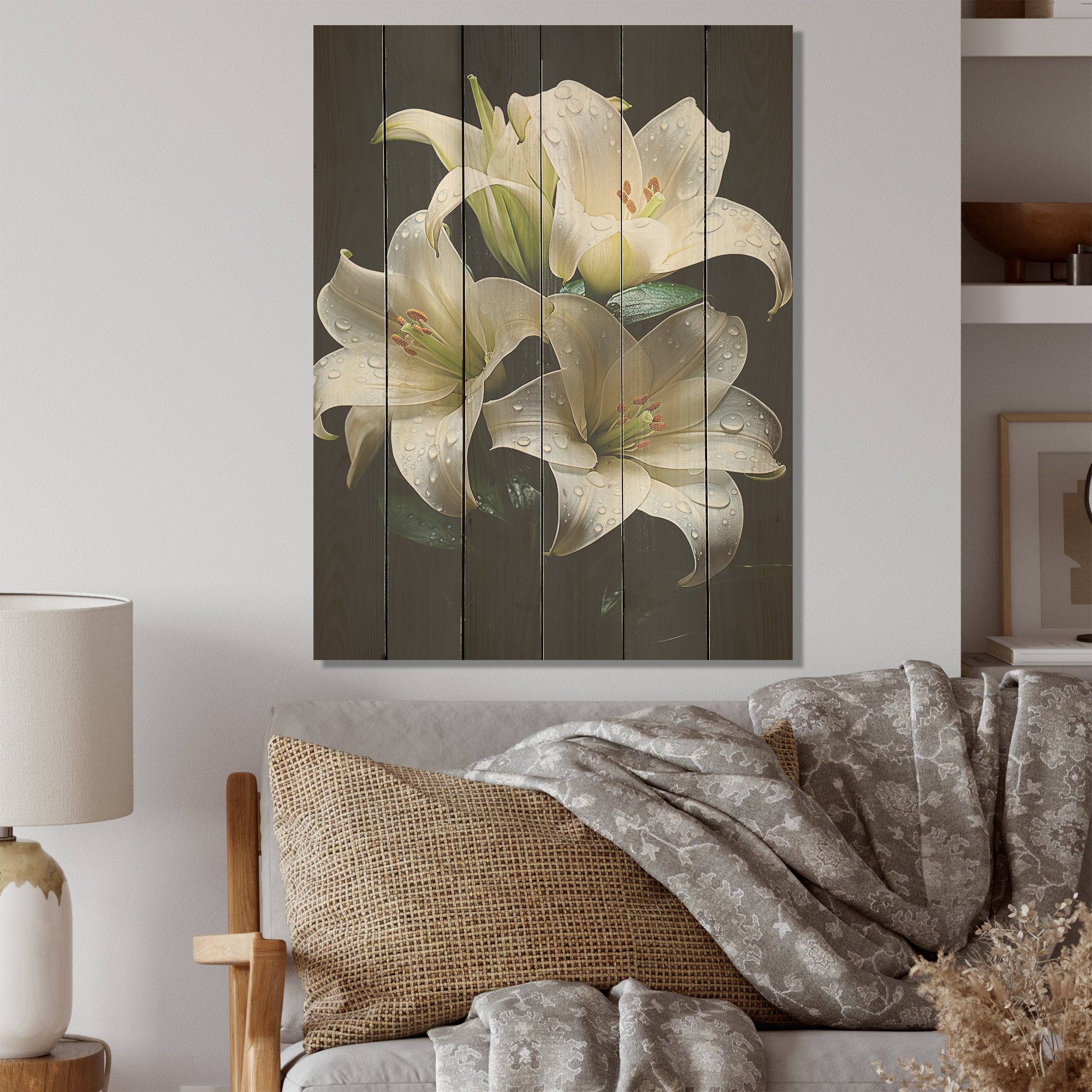Ophelia & Co. Pearl Purity Flower Still Life - Flowers Wood Panel Wall ...