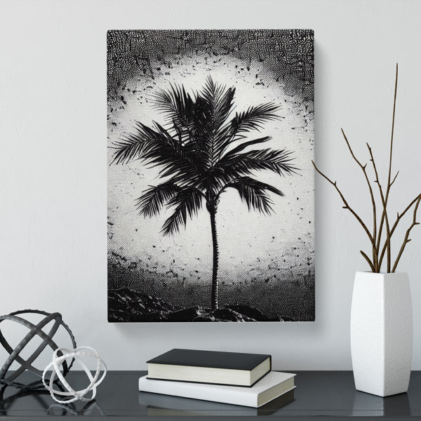 Bay Isle Home CAN-V0523-1714X Palm Tree Stippling - Wrapped Canvas ...