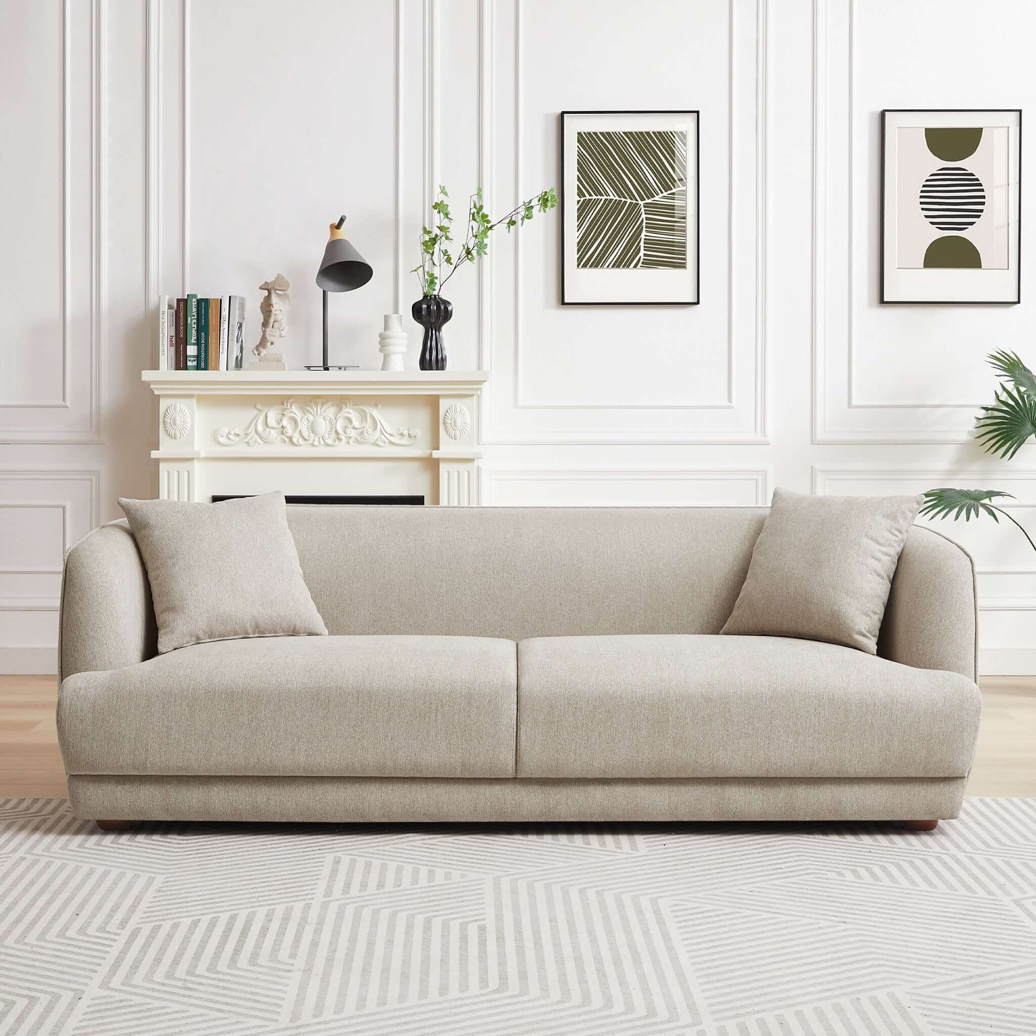 Hokku Designs Larisa Mid Century Modern Linen Sofa | Wayfair
