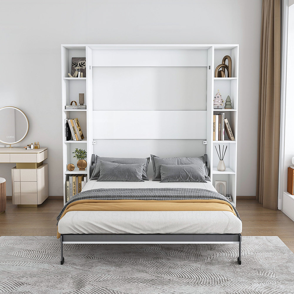 Latitude Run® Space-Saving Murphy Bed with Integrated Storage, Ideal ...