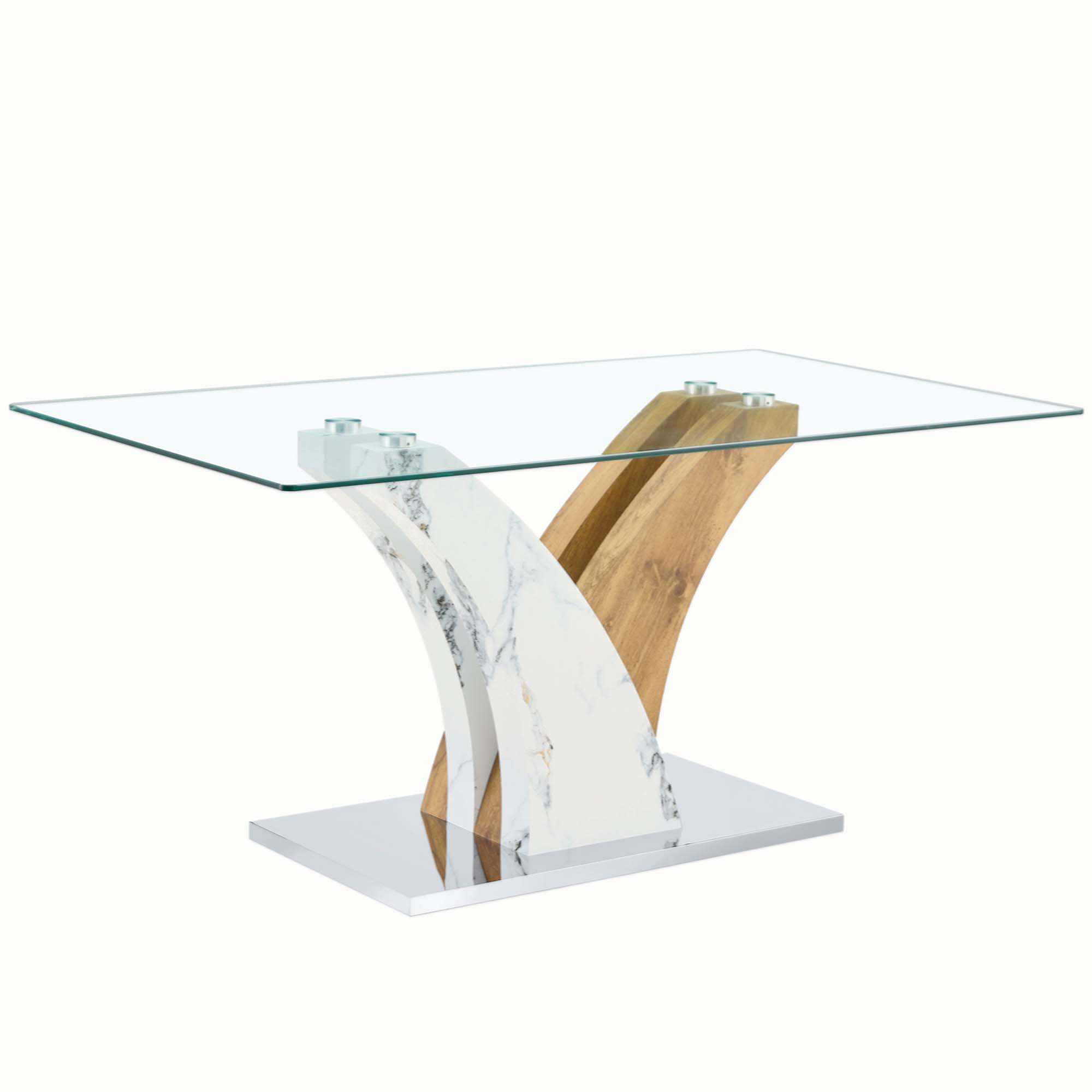 Mercer41 Transparent Tabletop Dining Table, Suitable For Various ...