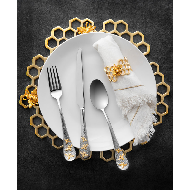 Godinger Silver Art Co Regal Bee Stainless Steel Flatware Set & Reviews ...