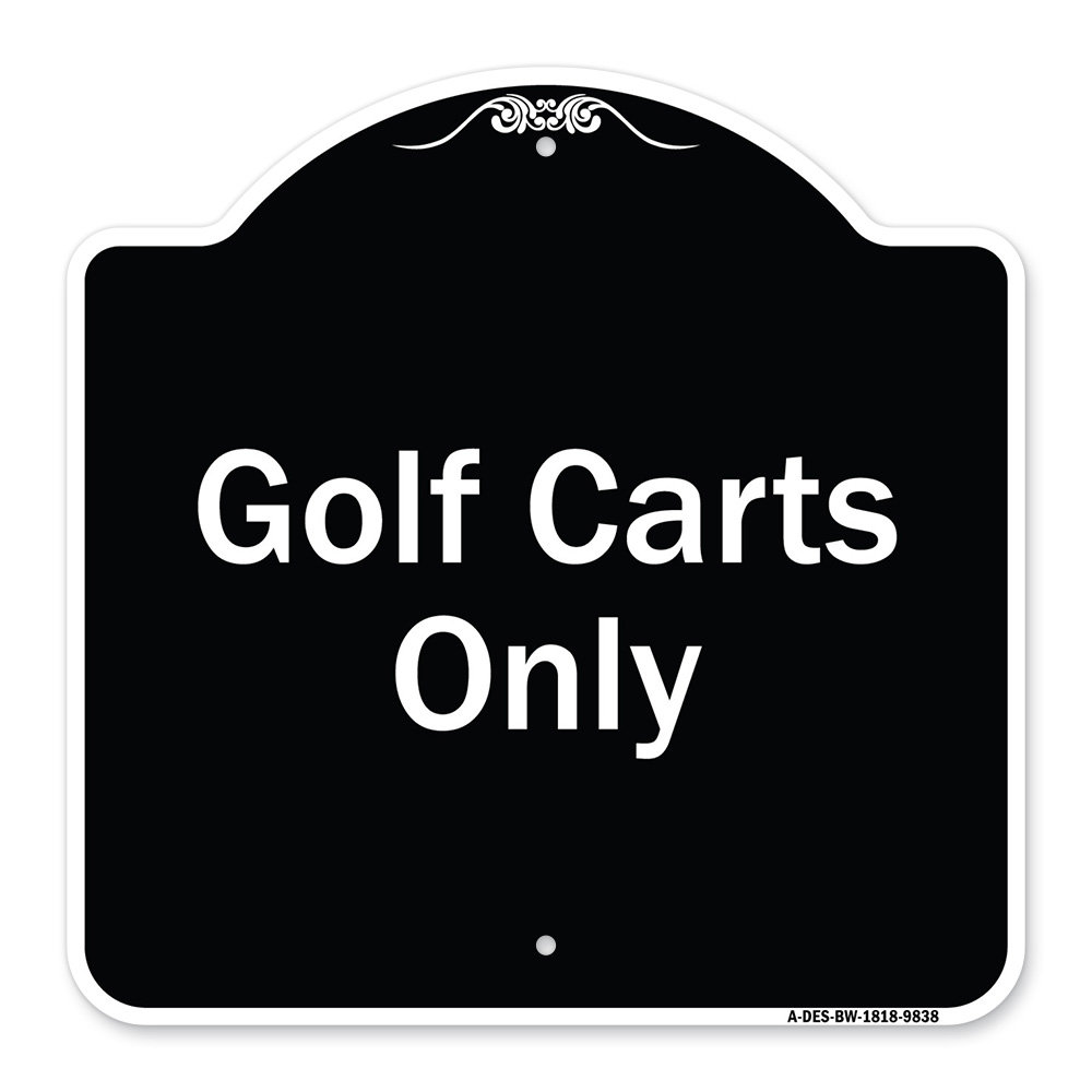 Signmission Designer Series Sign - Golf Carts Only | Tan & Green 18" X ...