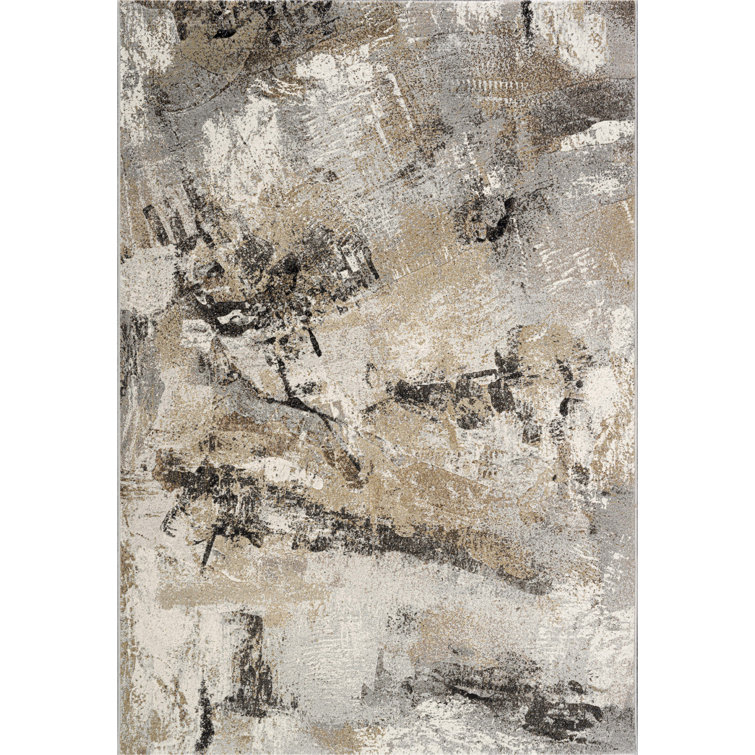 Borough Wharf Cato Abstract Beige Area Rug | Wayfair.co.uk
