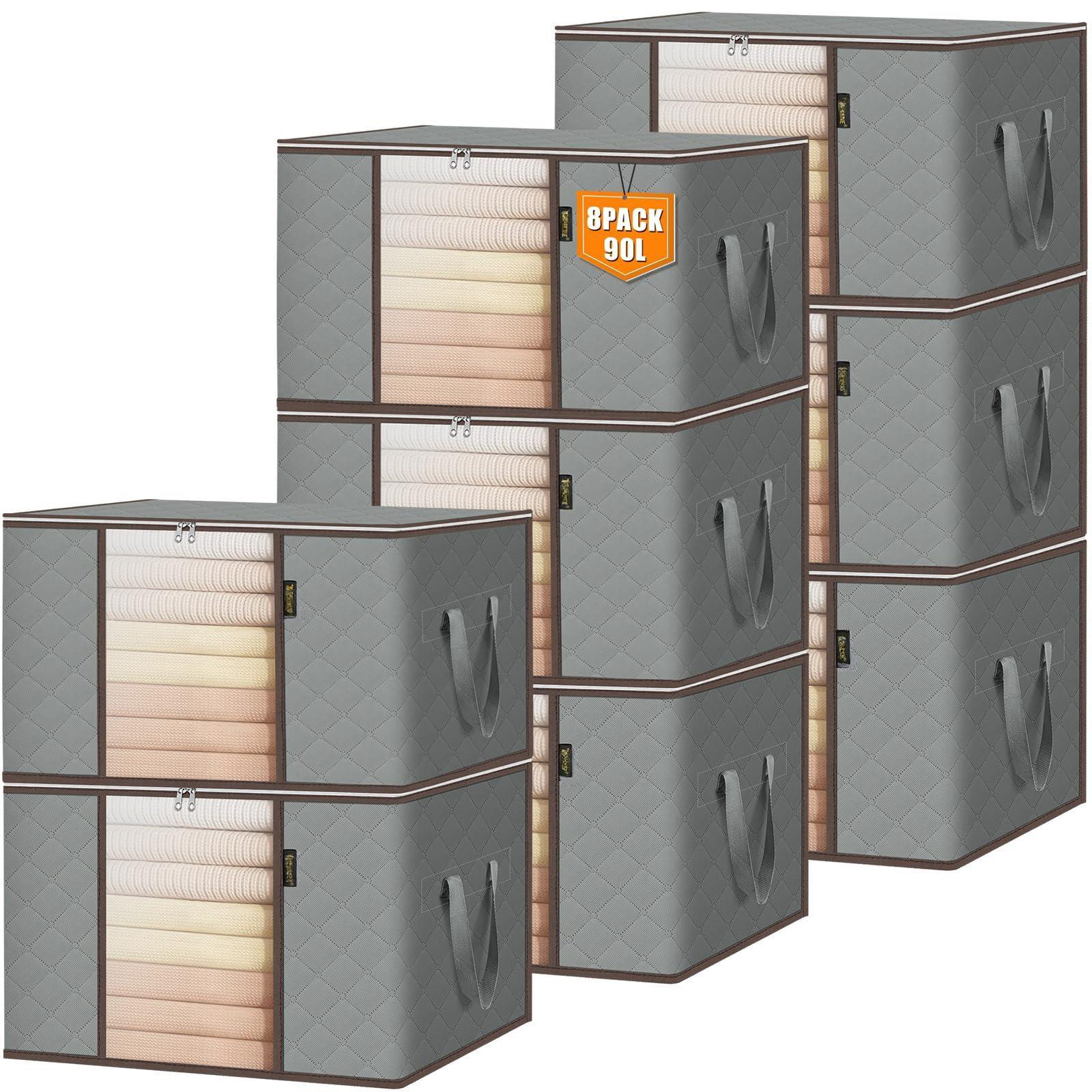 Rebrilliant 8 Pack Clothes Storage Bags, 24 Gallon Storage Containers ...