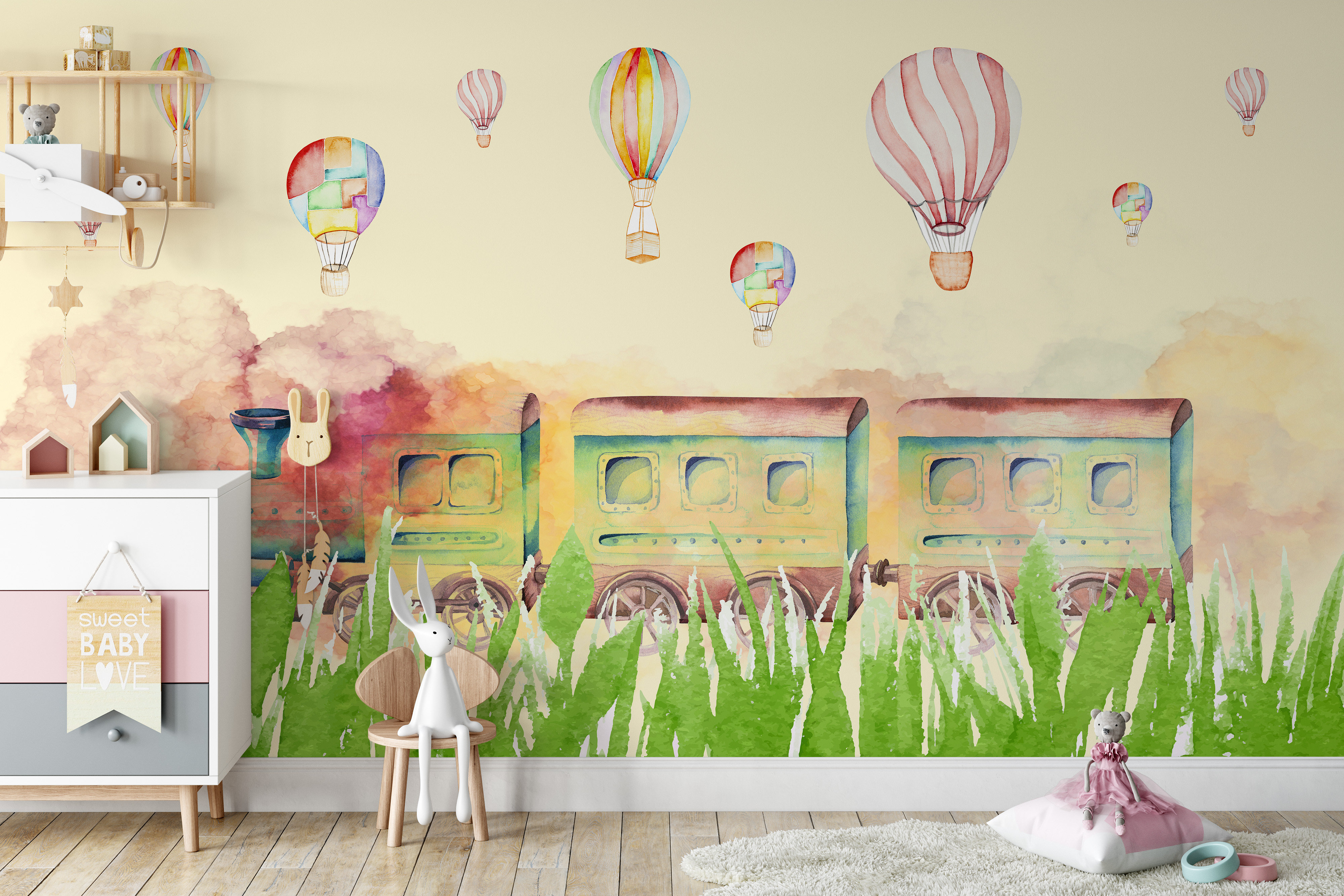 wallpaew Train Locomotive Wall Mural Kids Room Wallpaper | Wayfair