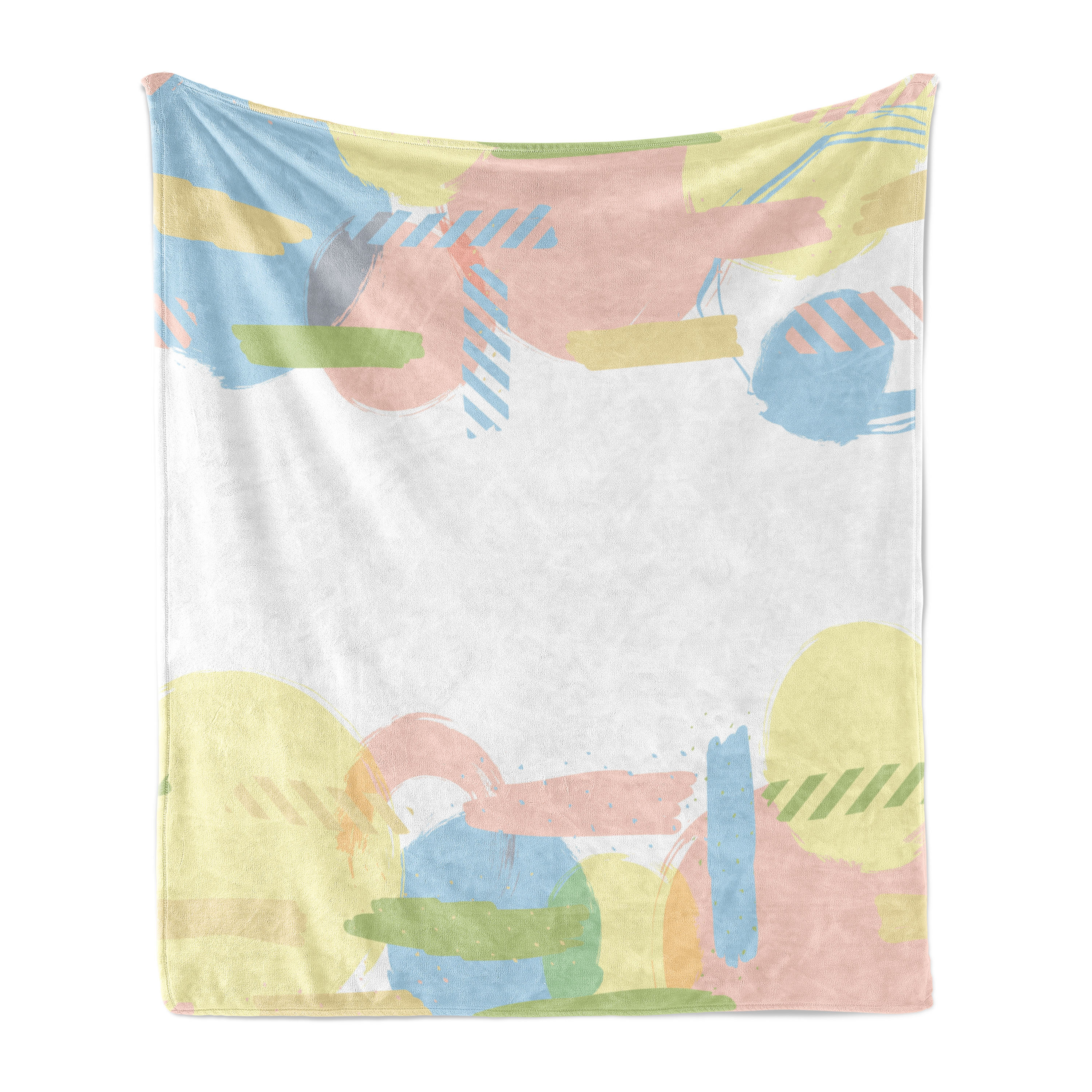 Ambesonne Cartoon Fleece Throw Blanket Random Circular and Pastel | Wayfair