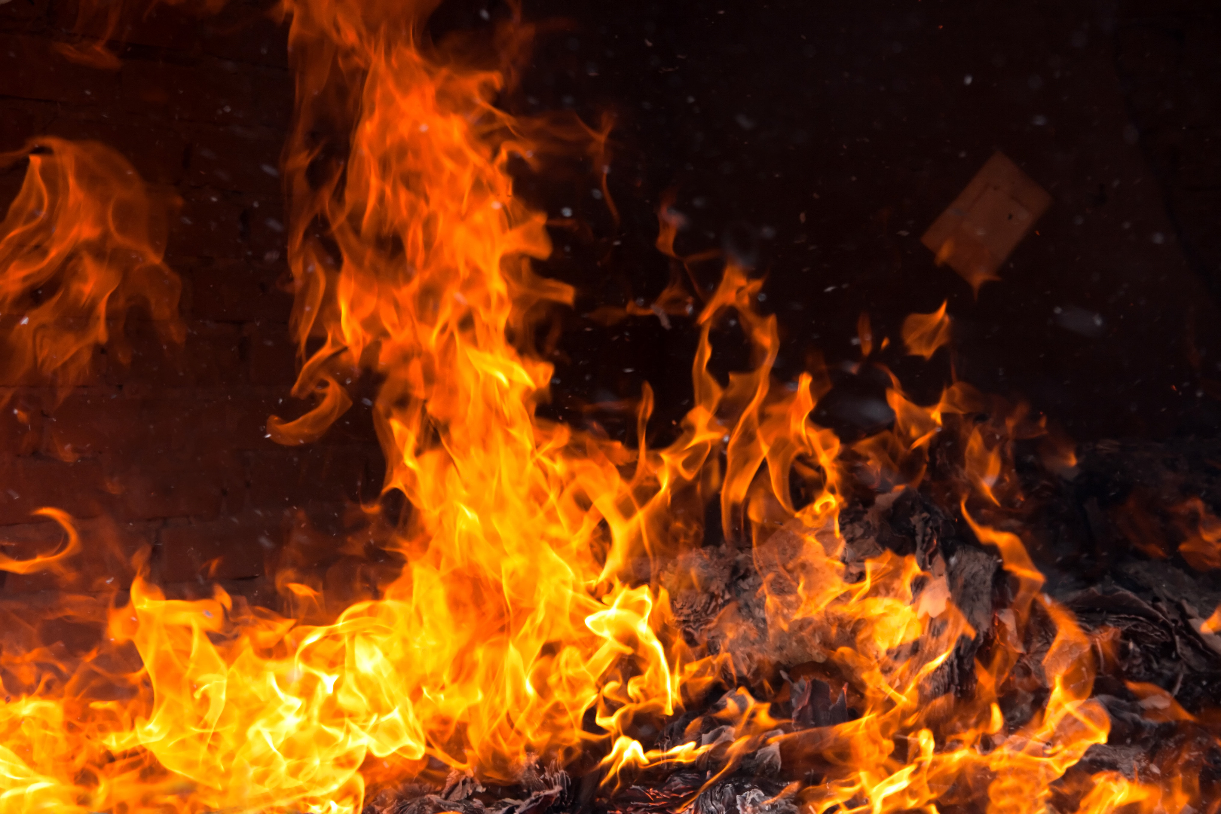 Ebern Designs Fire Flames Background On Canvas Print | Wayfair