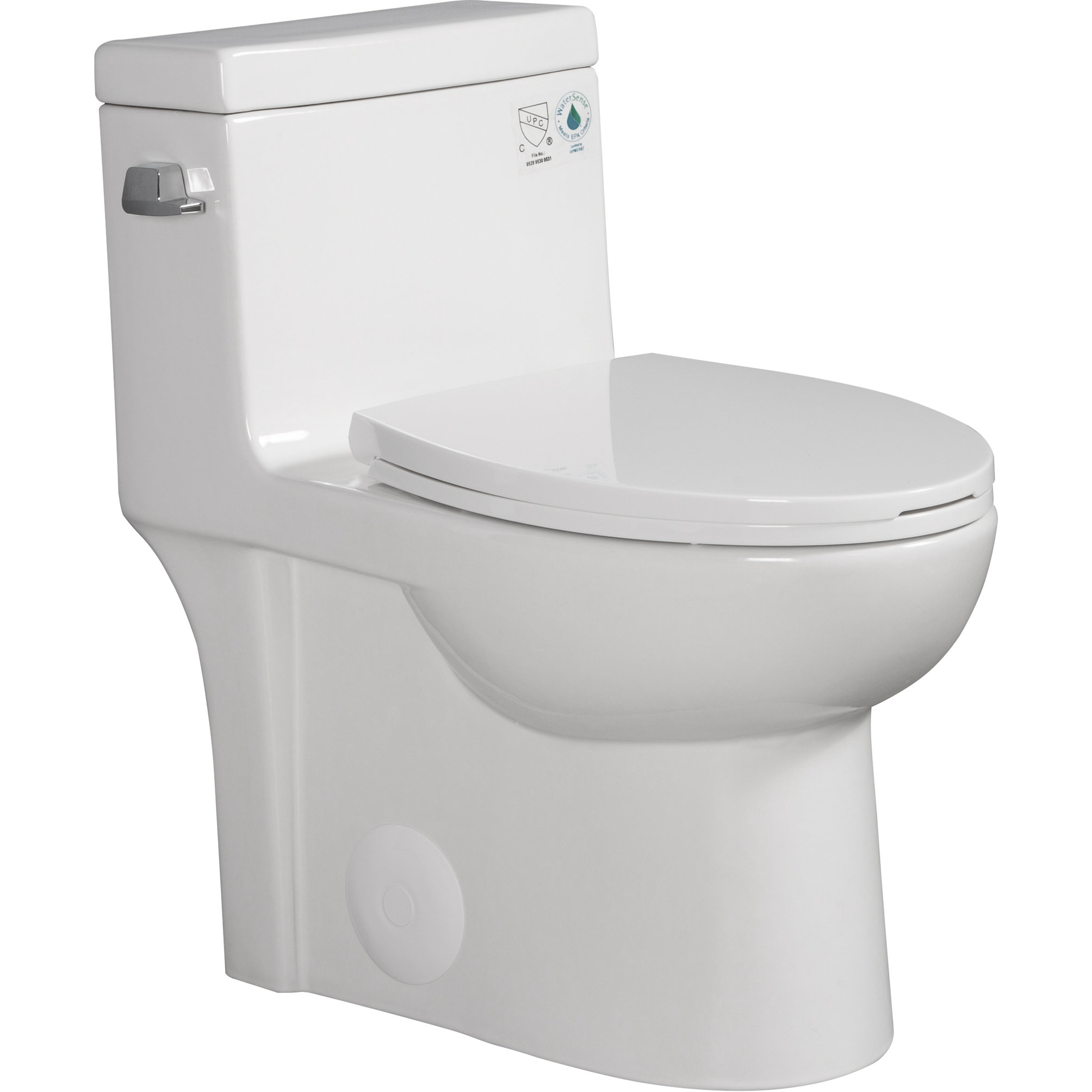 LUTINMUE 1.28 GPF One Piece Toilet Single Flush, Water-Saving Elongated ...