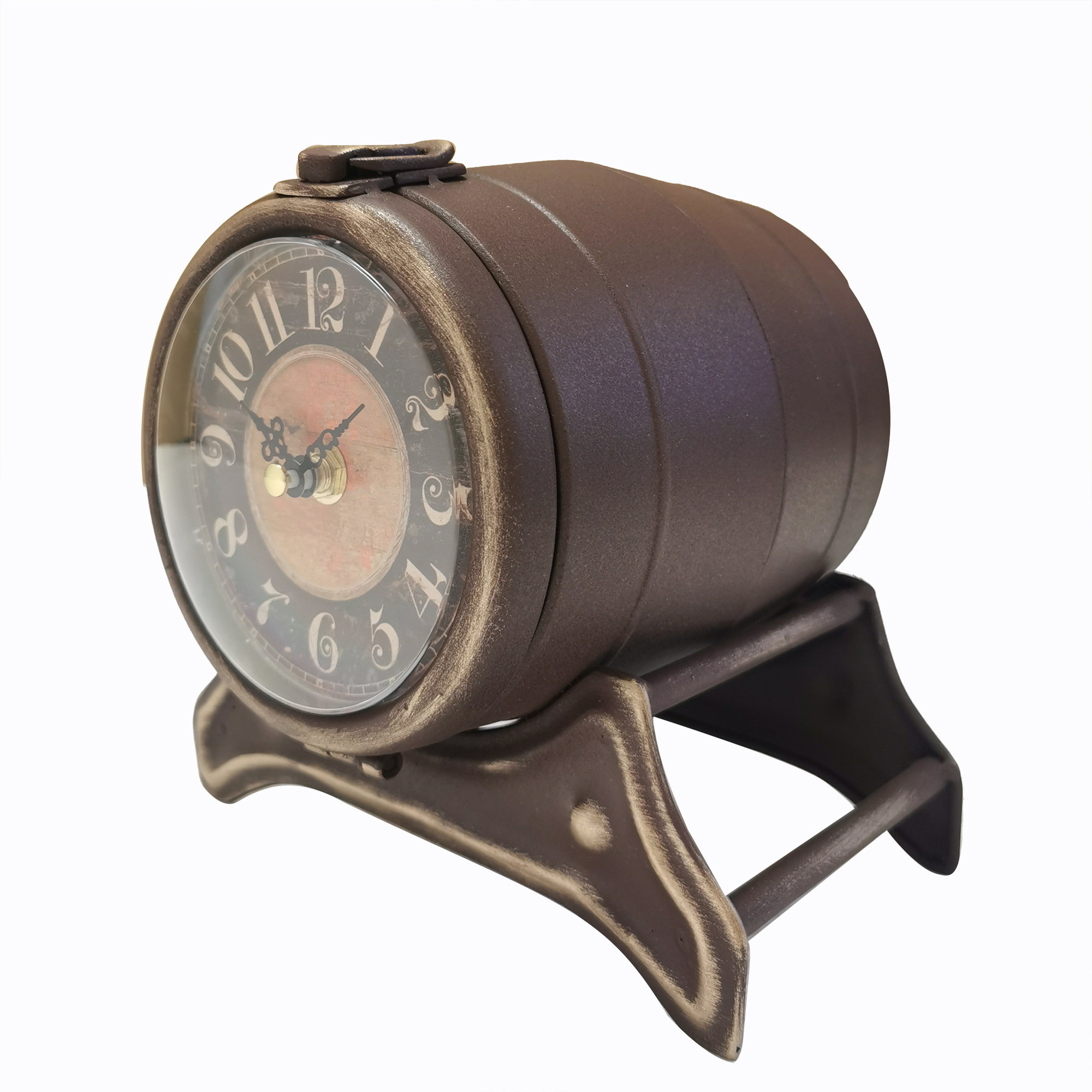 Williston Forge Analog Metal Quartz Tabletop Clock in Brown | Wayfair