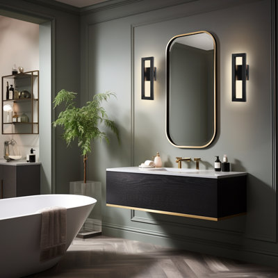 Wrought Studio Navona Wrought Iron LED Wall Light | Wayfair