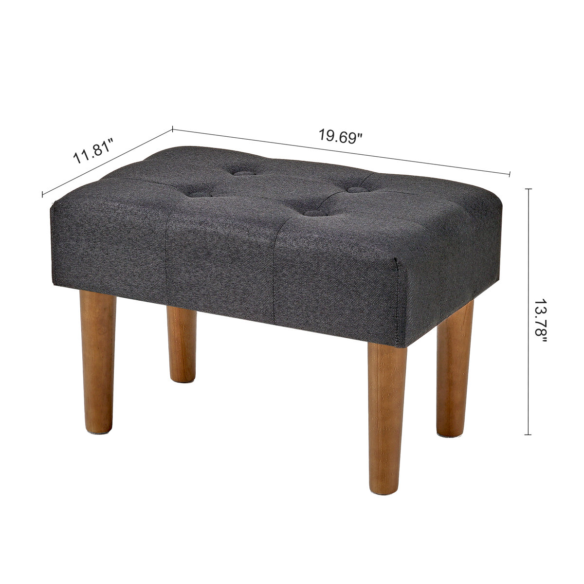 Ebern Designs 2 Pcs Small Foot Stool Ottoman, Linen Ottoman Foot Rest ...