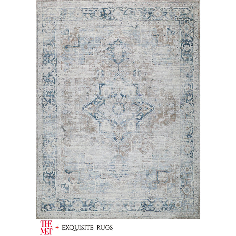 Exquisite Rugs The Met x Exquisite Rugs Vintage Looms Rust/Navy Area ...