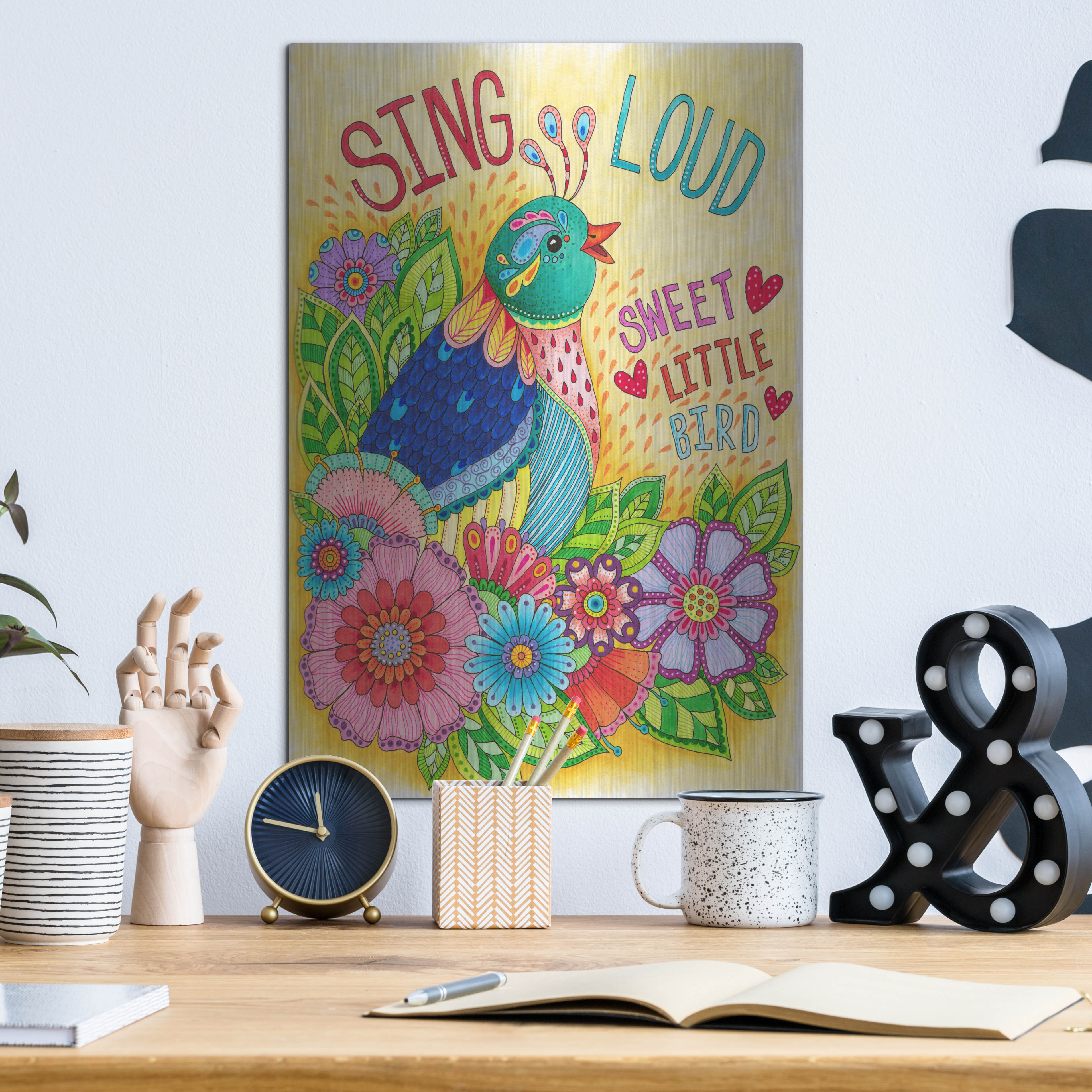 Dakota Fields 'Sing Loud Little Bird' by Hello Angel Metal Wall Art ...