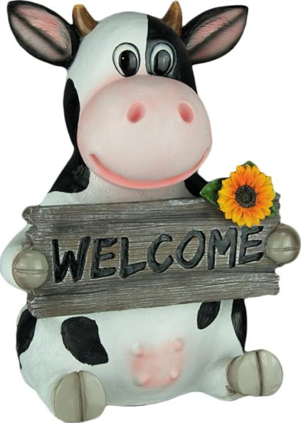 August Grove® Cow Welcome Sign Life Size Statue | Wayfair