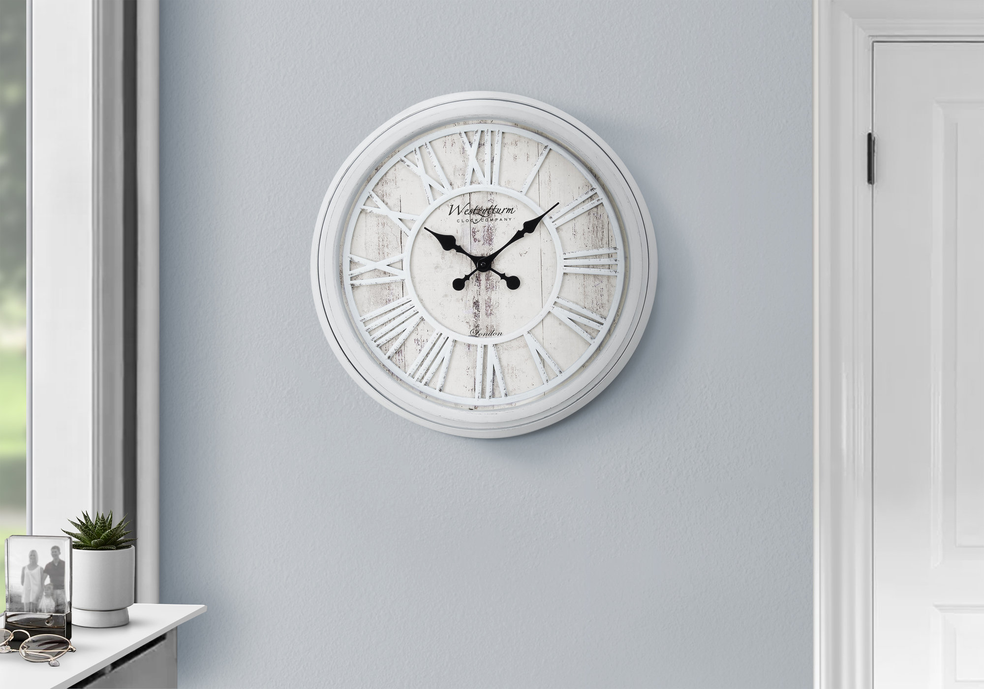 Winston Porter Clocks, 20" Round, Wall Clock, Grey, Transitional | Wayfair