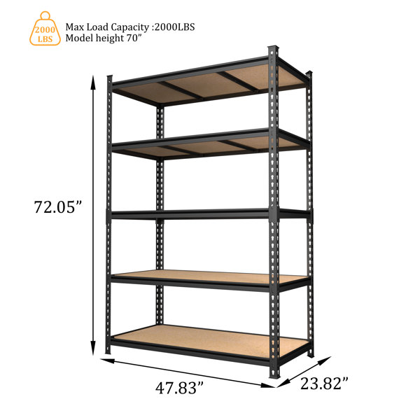 Rebrilliant 5 Tier Adjustable Heavy Duty Metal Storage Shelving Unit ...