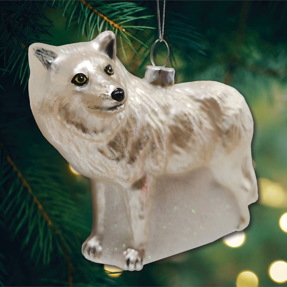 The Holiday Aisle® Arctic Winter Wolf Christmas Ornament | Wayfair