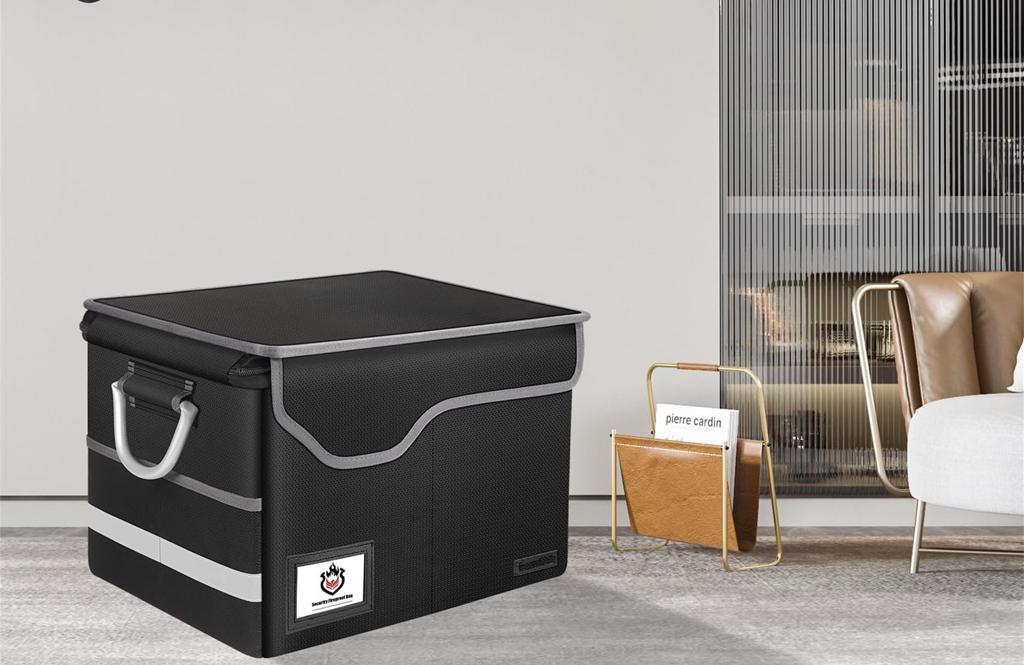 Luch Fireproof Document Box, File Organizer Box With Lock, Collapsible ...