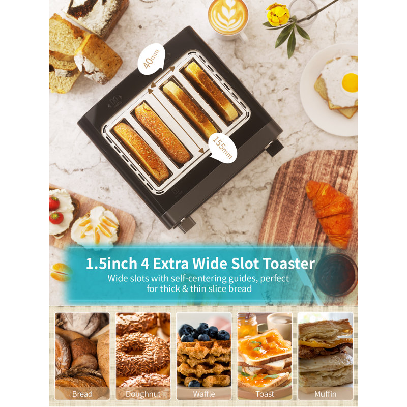 Gevi Household Gevi 4 Slice Toaster With LED Touchscreen – Dual Control ...