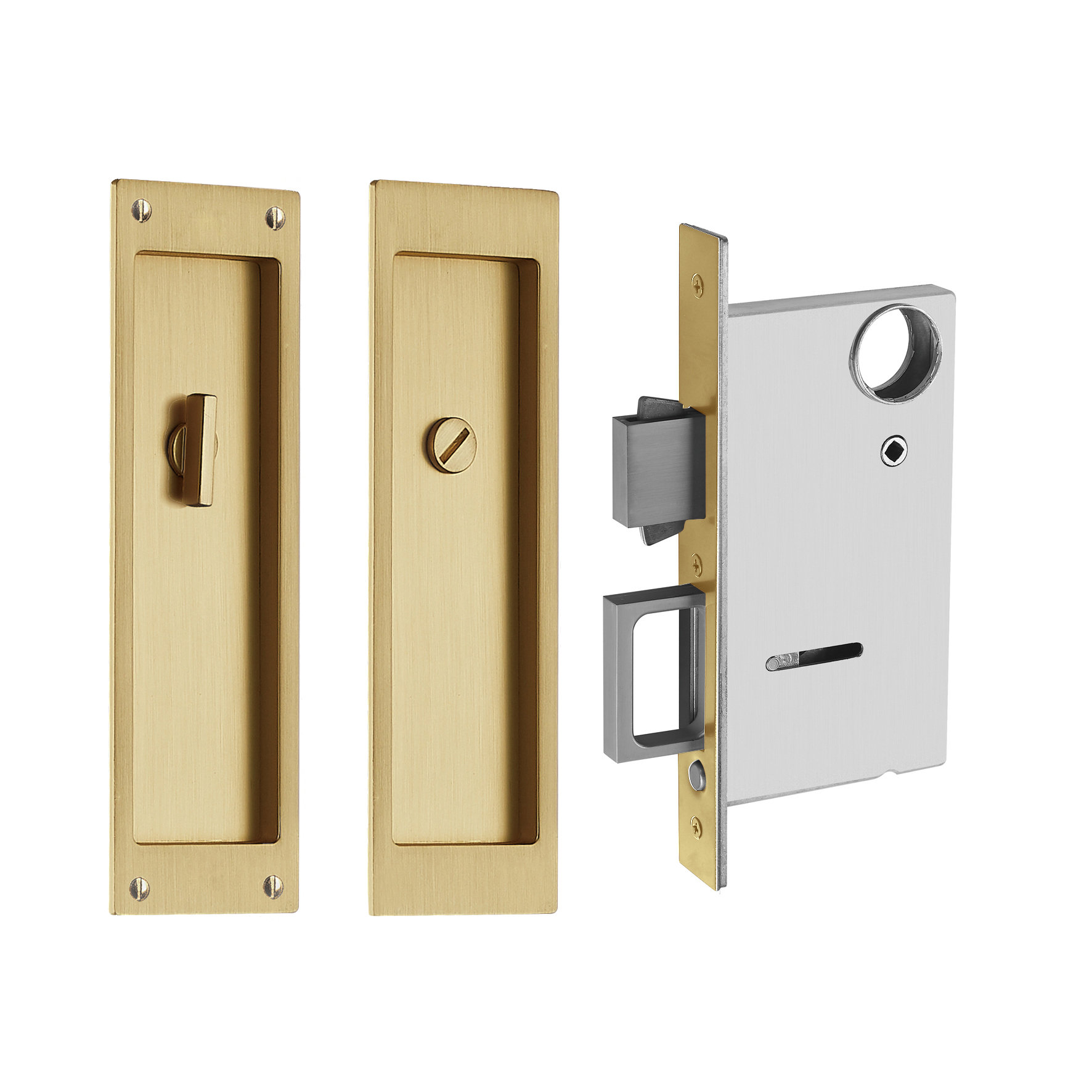 Linnea Rectangular Privacy Pocket Door Lock Set | Wayfair