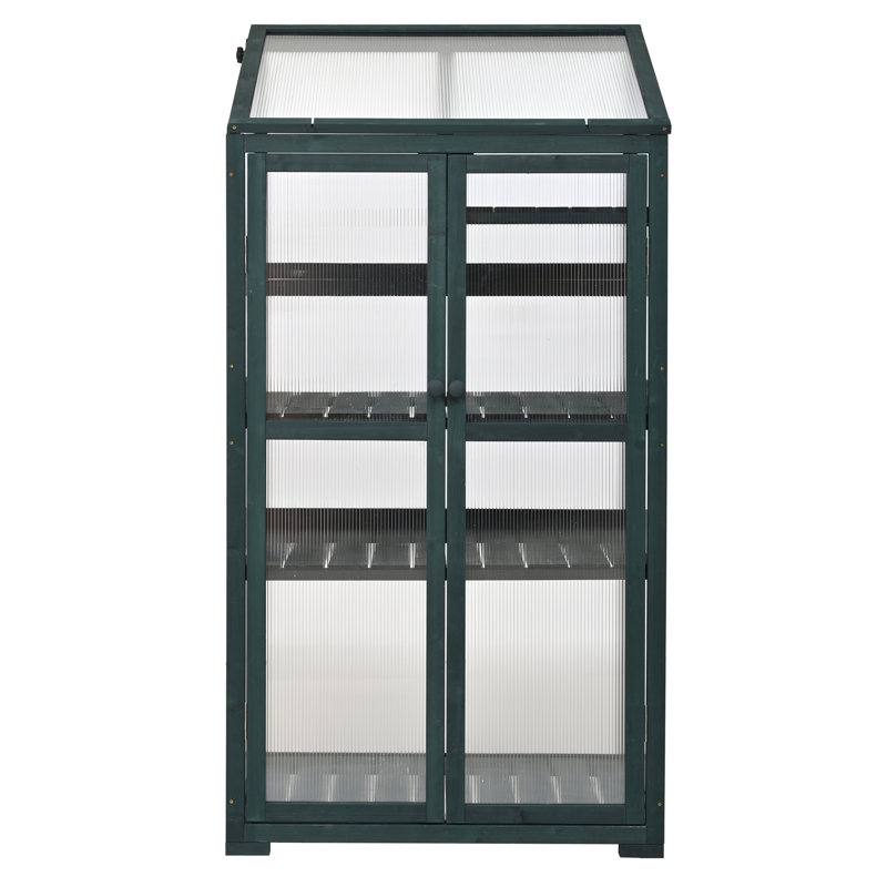 Hokku Designs Wood Large Greenhouse Balcony Portable Cold Frame with ...
