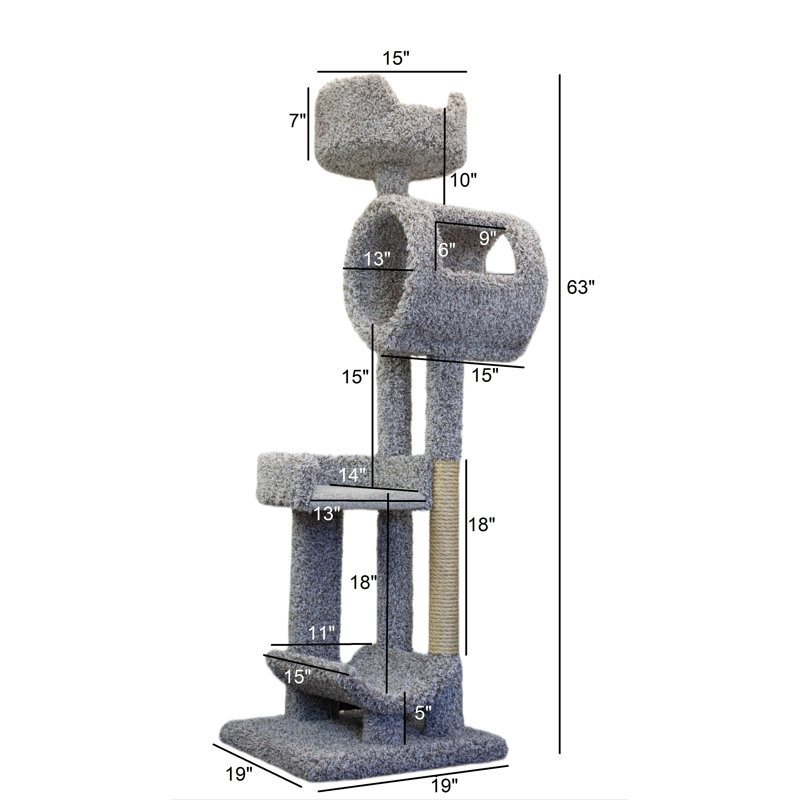 New Cat Condos 63" New Staggered Cat Tree & Reviews | Wayfair