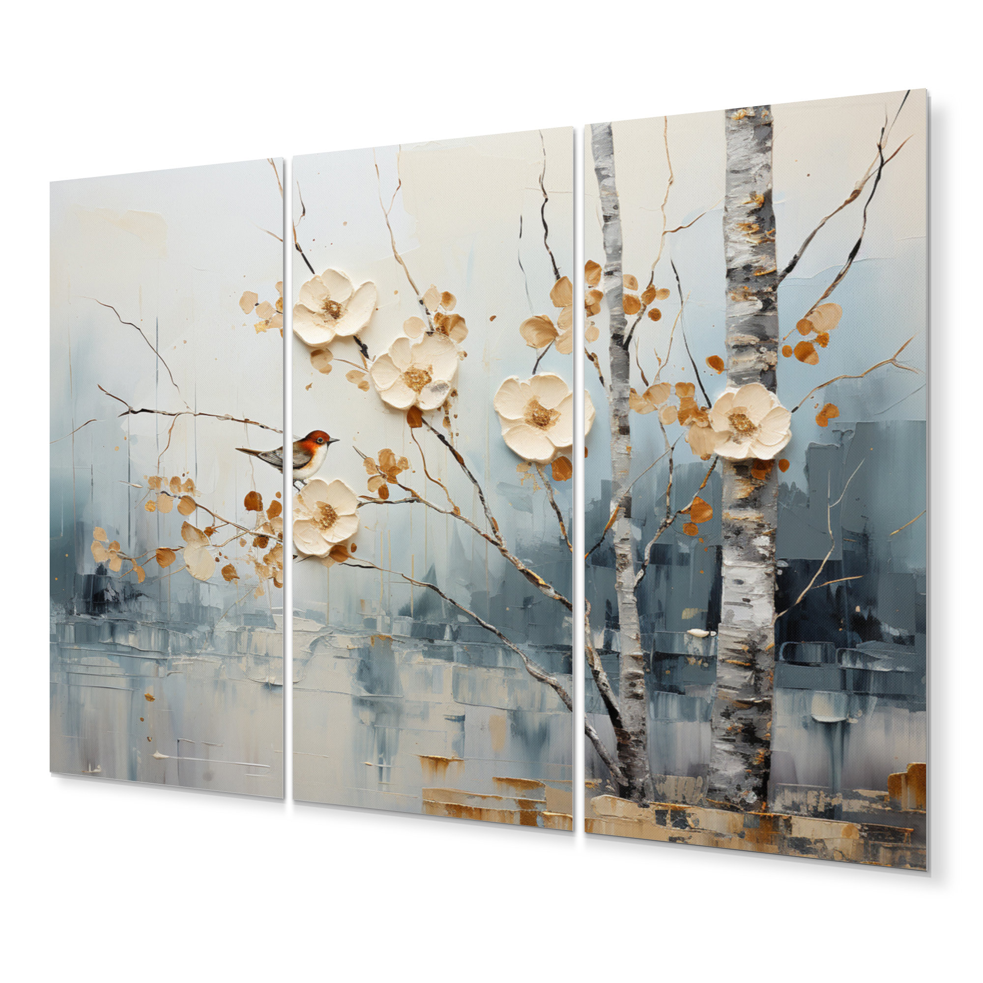 Design Art Birch Woods Ethereal Elegance II - Animals Metal Wall Decor ...