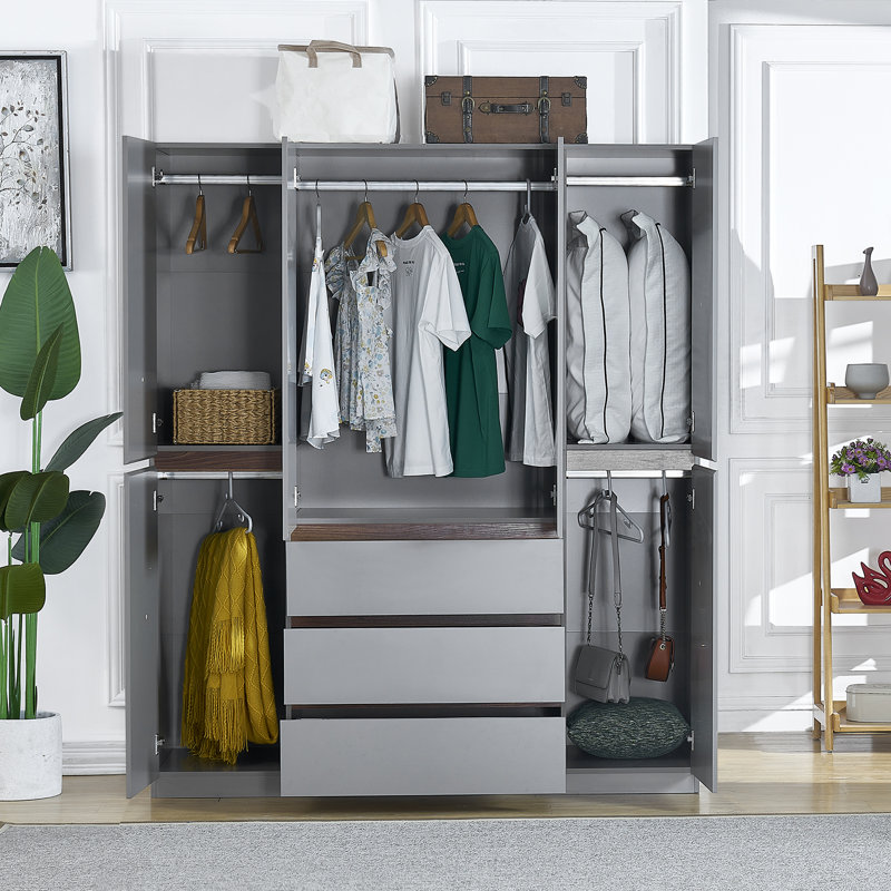 Mercer41 Sheani Solid + Manufactured Free Standing Wardrobe Closets ...